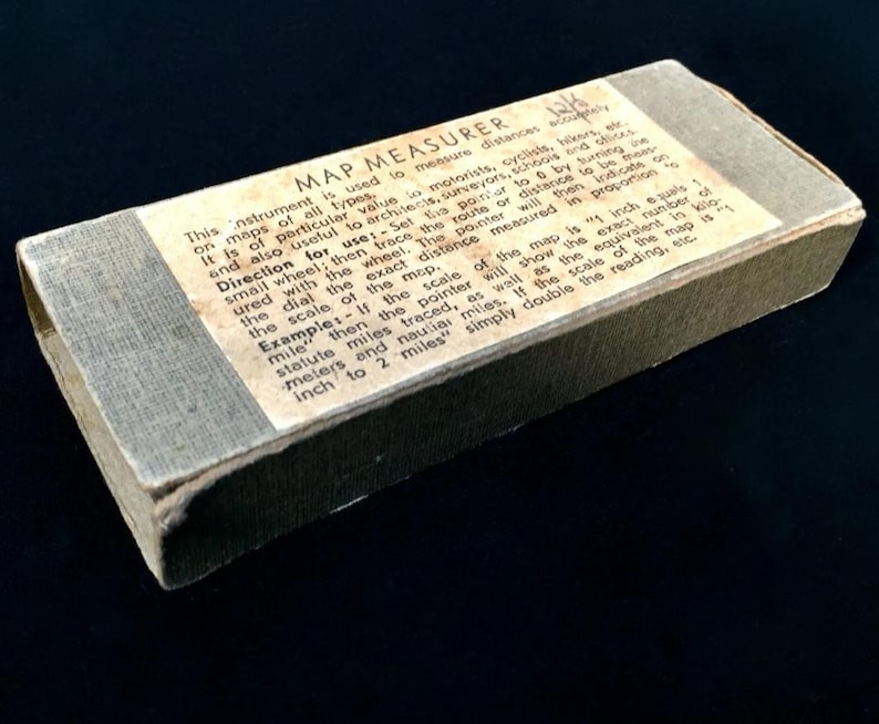 Antique Map Measurer Tool in Original Box / Inches to Miles / CM to KM ...
