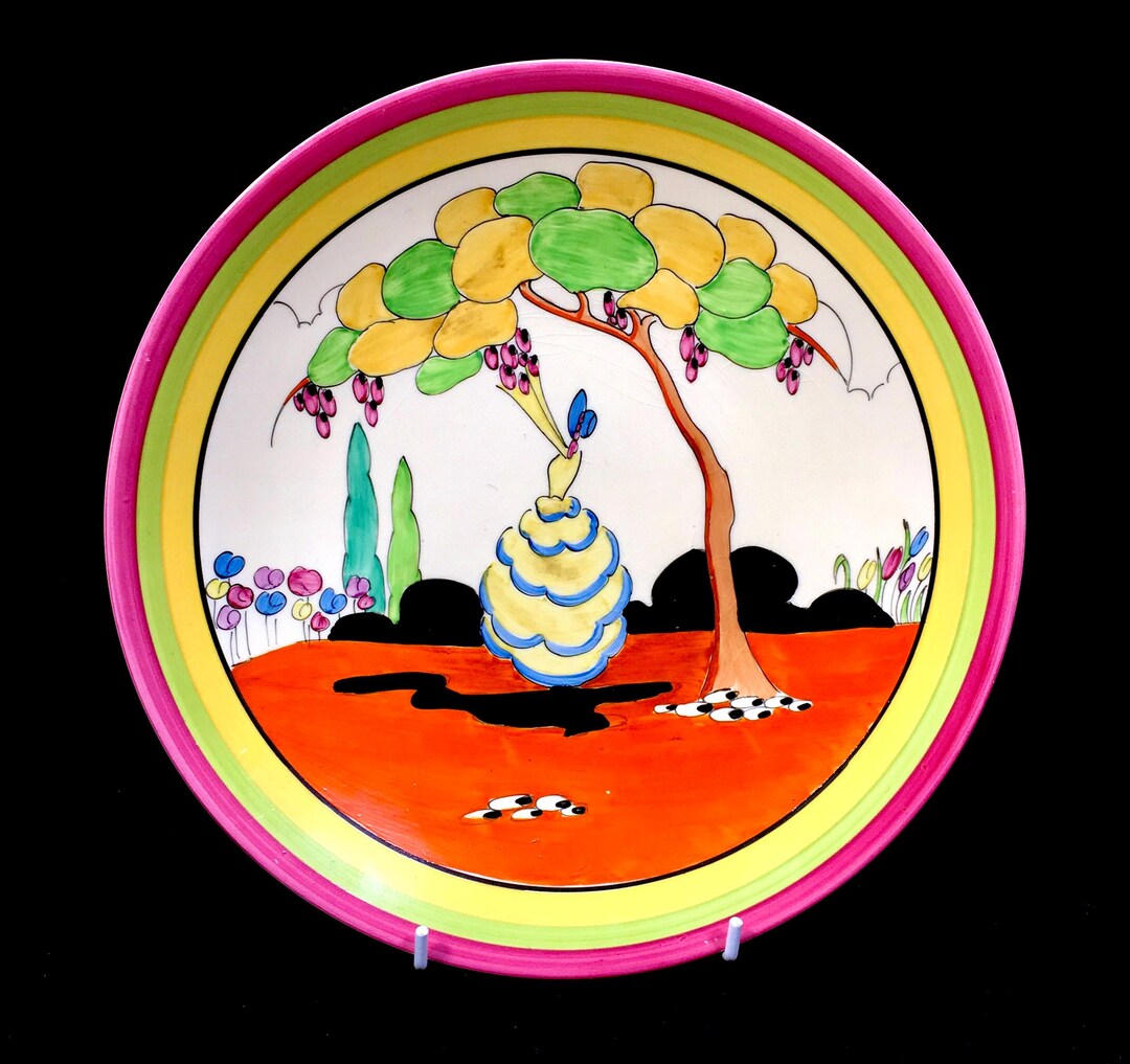 Antique Clarice Cliff - Applique Idyl Lady / 9" Plate / Art Deco ...