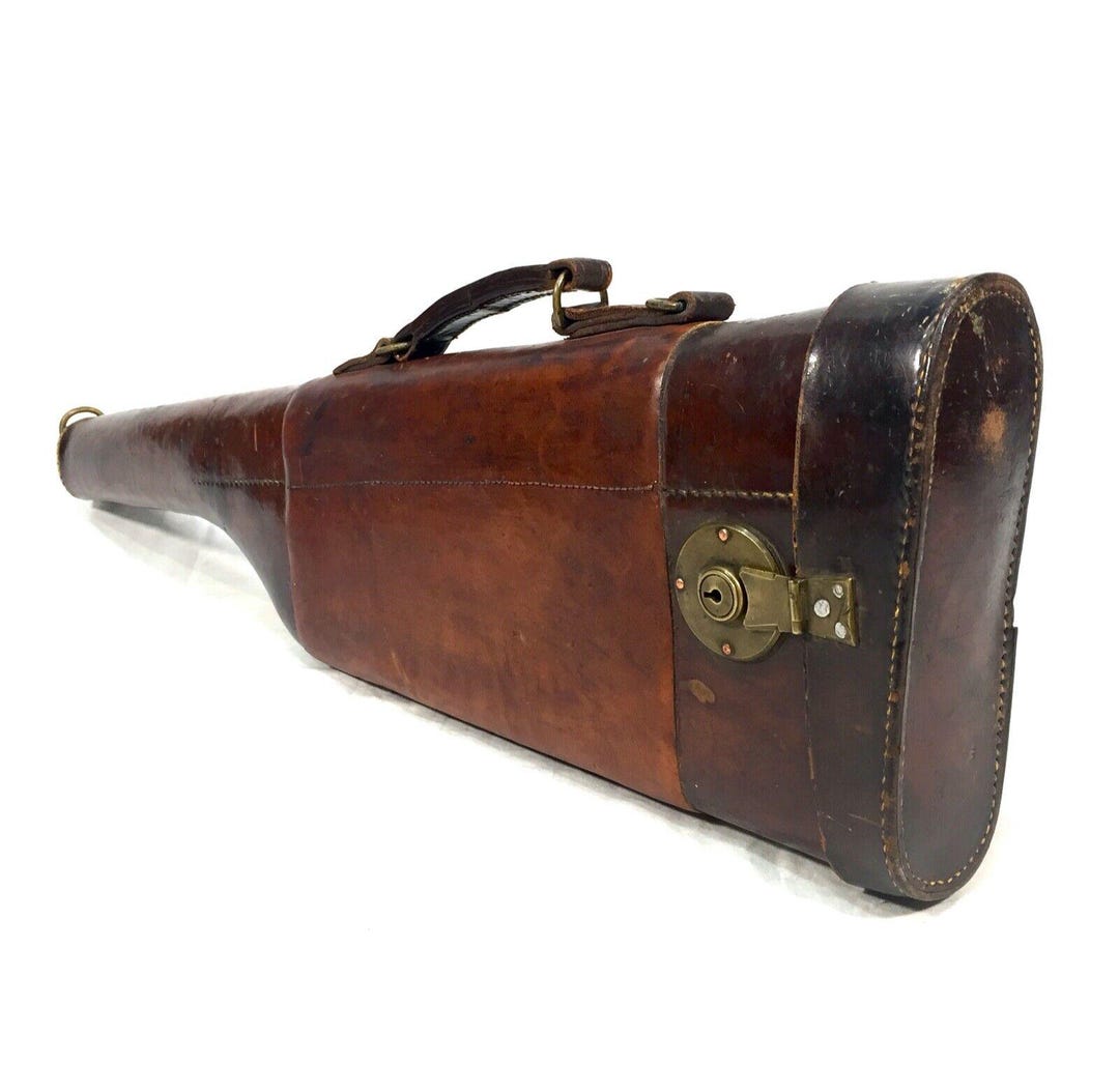 Early 20th Century Leather "leg of Mutton" Gun Case / Tan Brown / Large ...