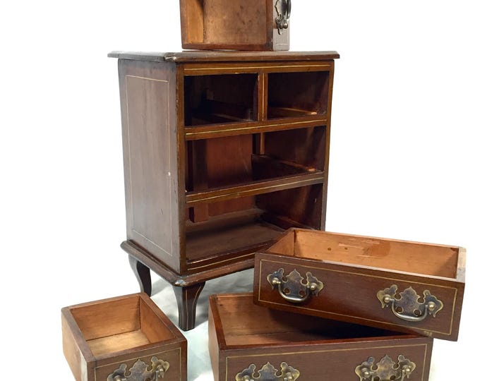 Antique Miniature 19th Century Wooden Apprentice Furniture Chest of ...
