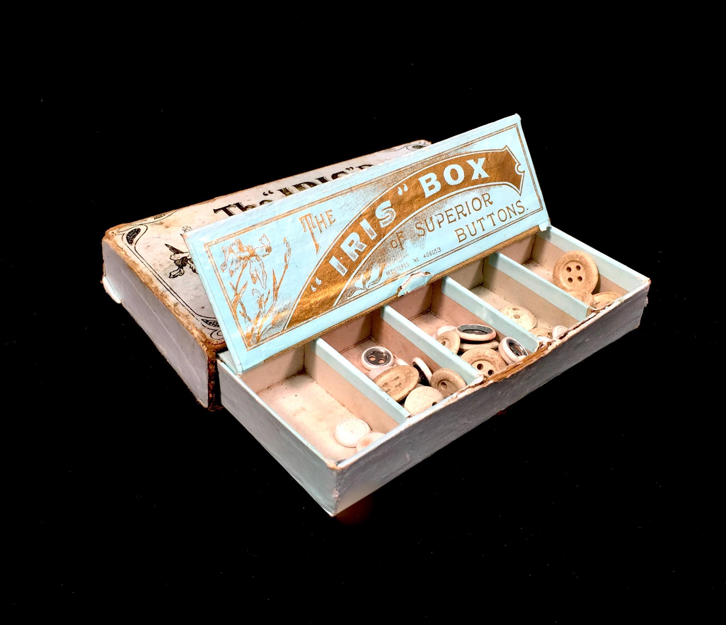 Antique Set of Iris Box Superior Buttons in Box / Vintage Fashion ...