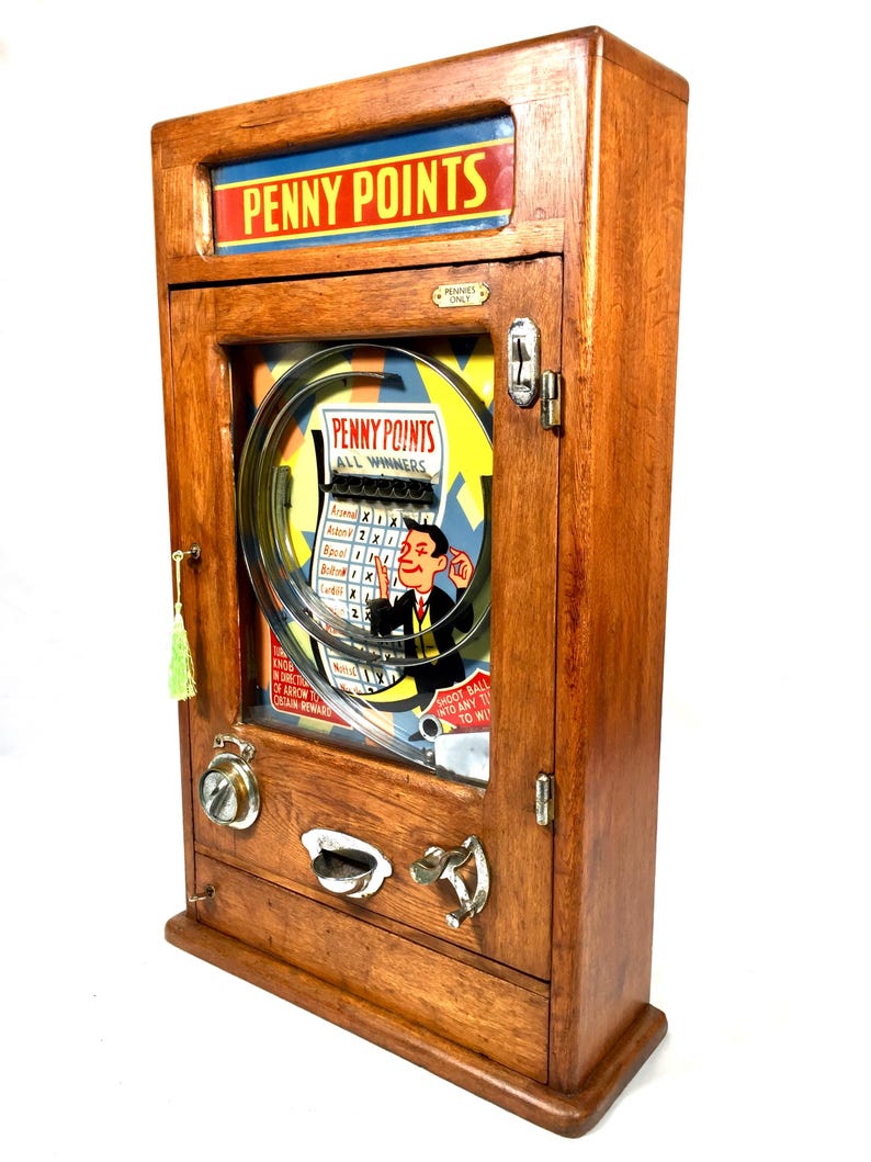 Antique 1950s Oliver Whales Penny Points Arcade Coin Operated Machine ...