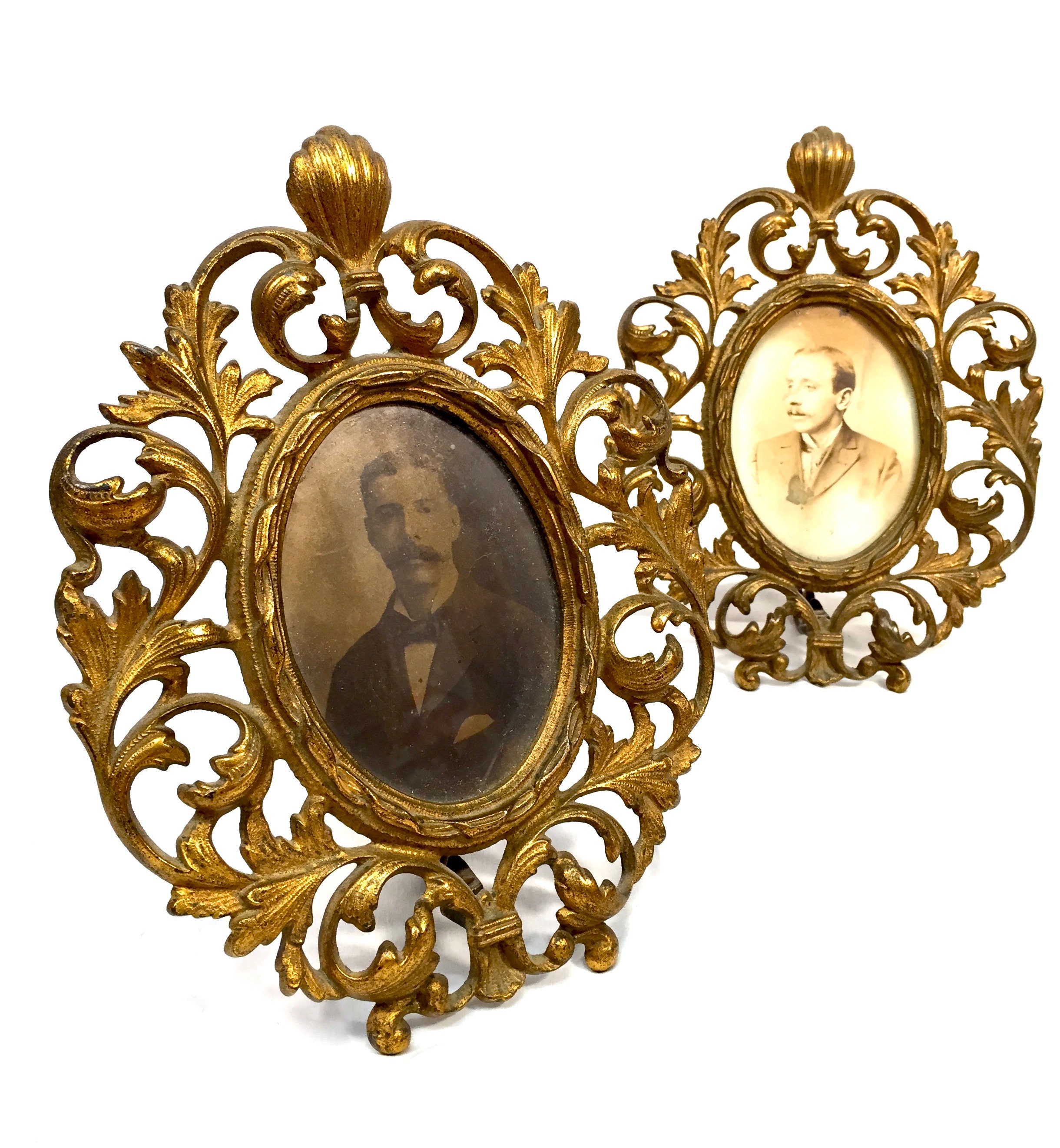 Antique Pair of Victorian Brass Photo Frames/ Picture Frame / Art ...