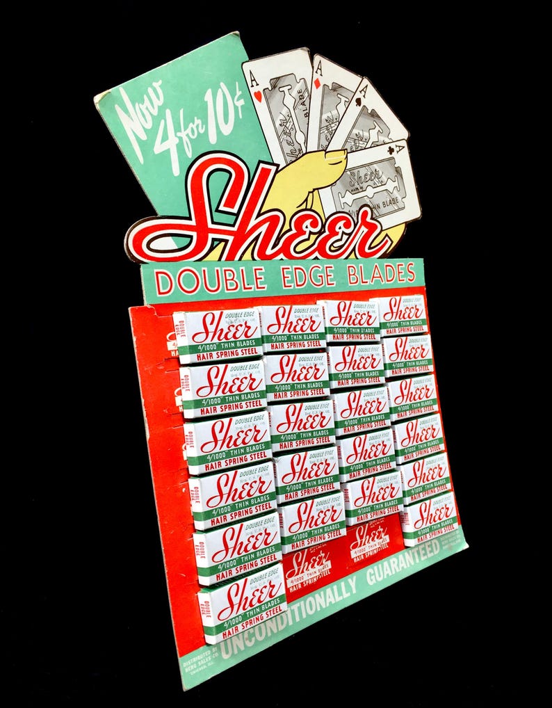 Antique Advertising - 1940s Barber Shop Display Show Card Board for ...