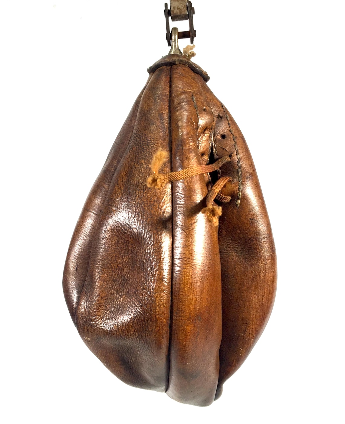 Antique Leather Boxing Speed Ball With Original Hanging Plate Vintage ...