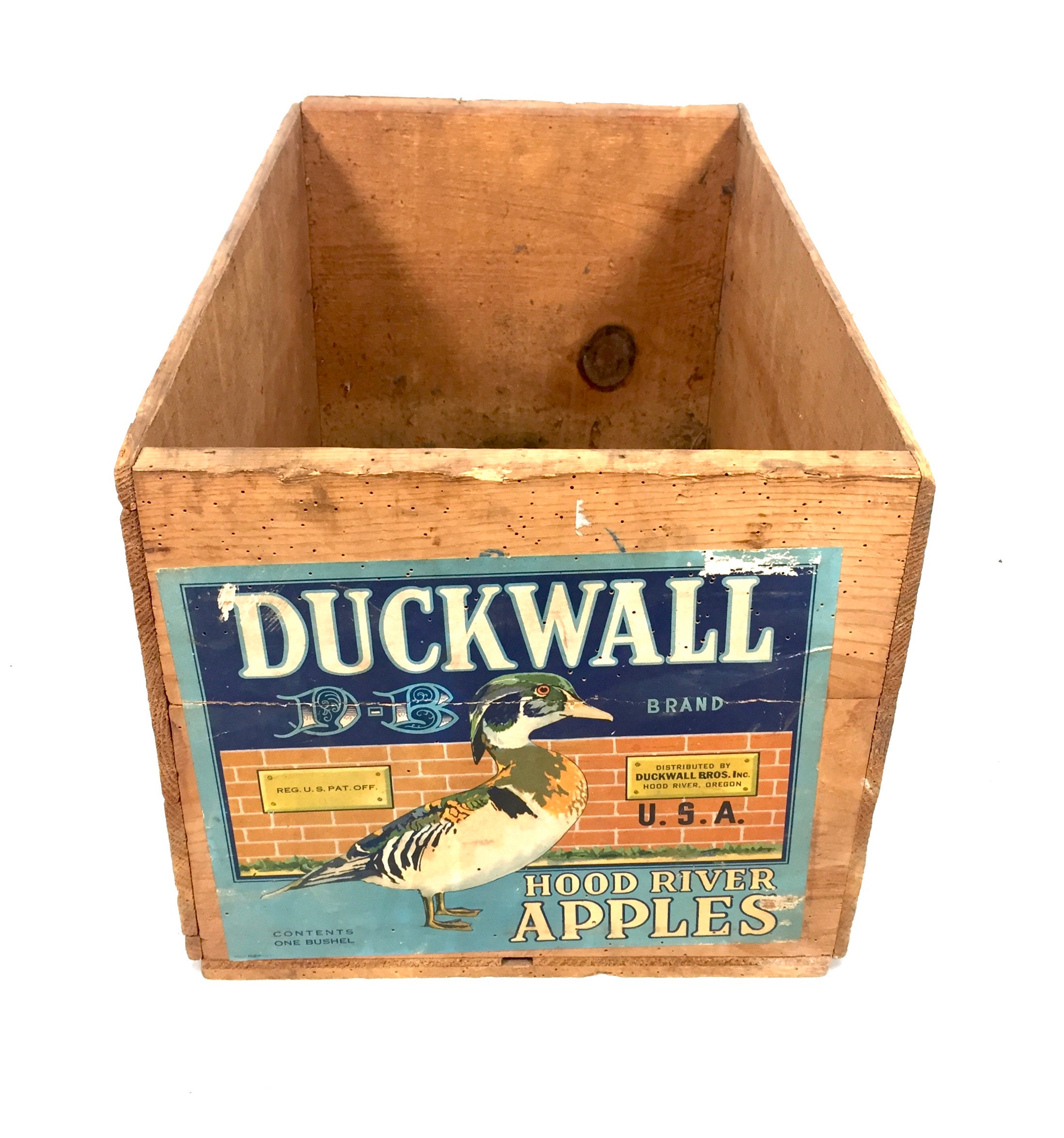 Antique Advertising - Duckwall Brothers Hood River Apples Wooden Fruit ...