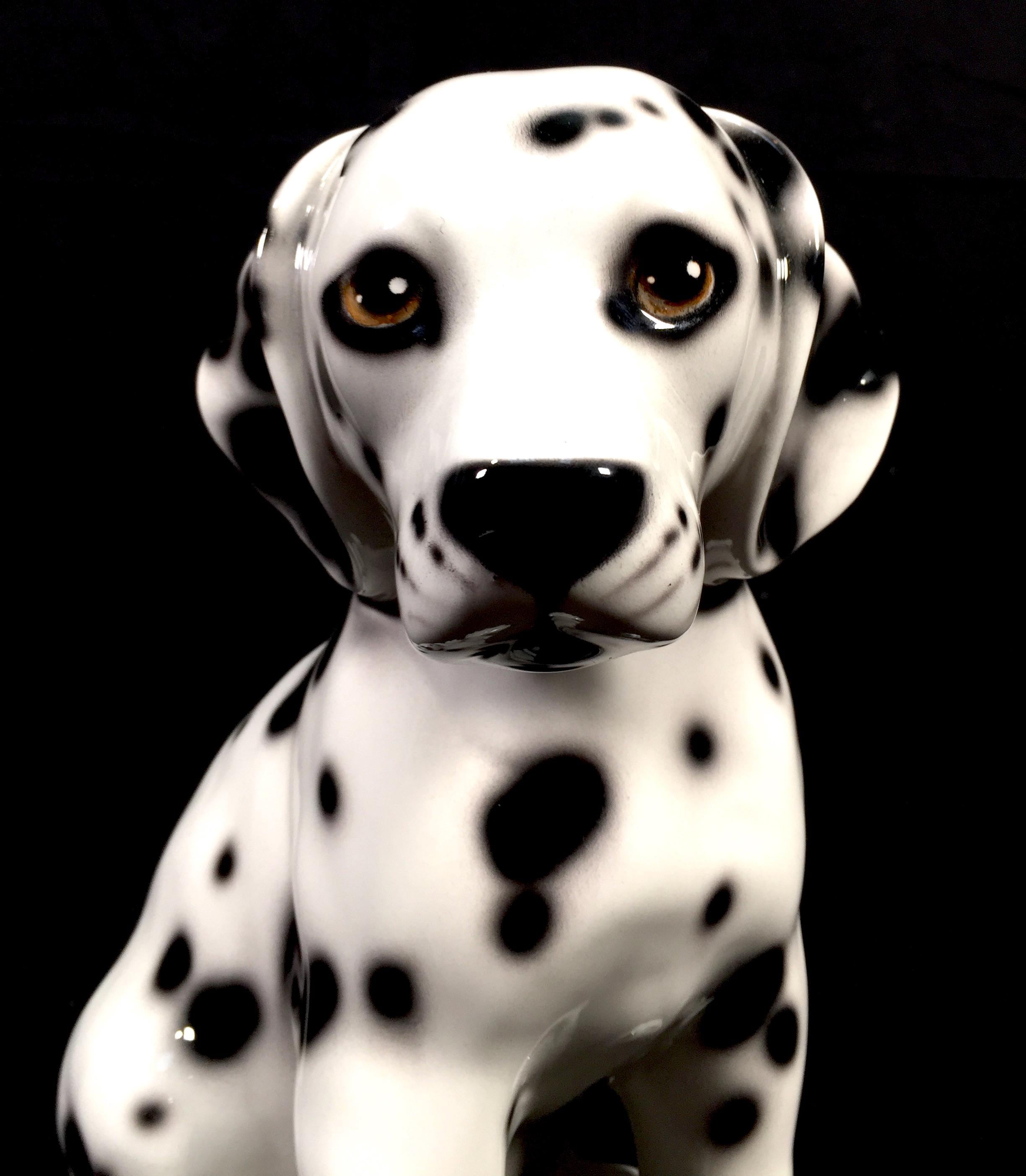 Vintage Tabletop Italian Ceramic Dalmatian Dog Statue / Sculpture ...