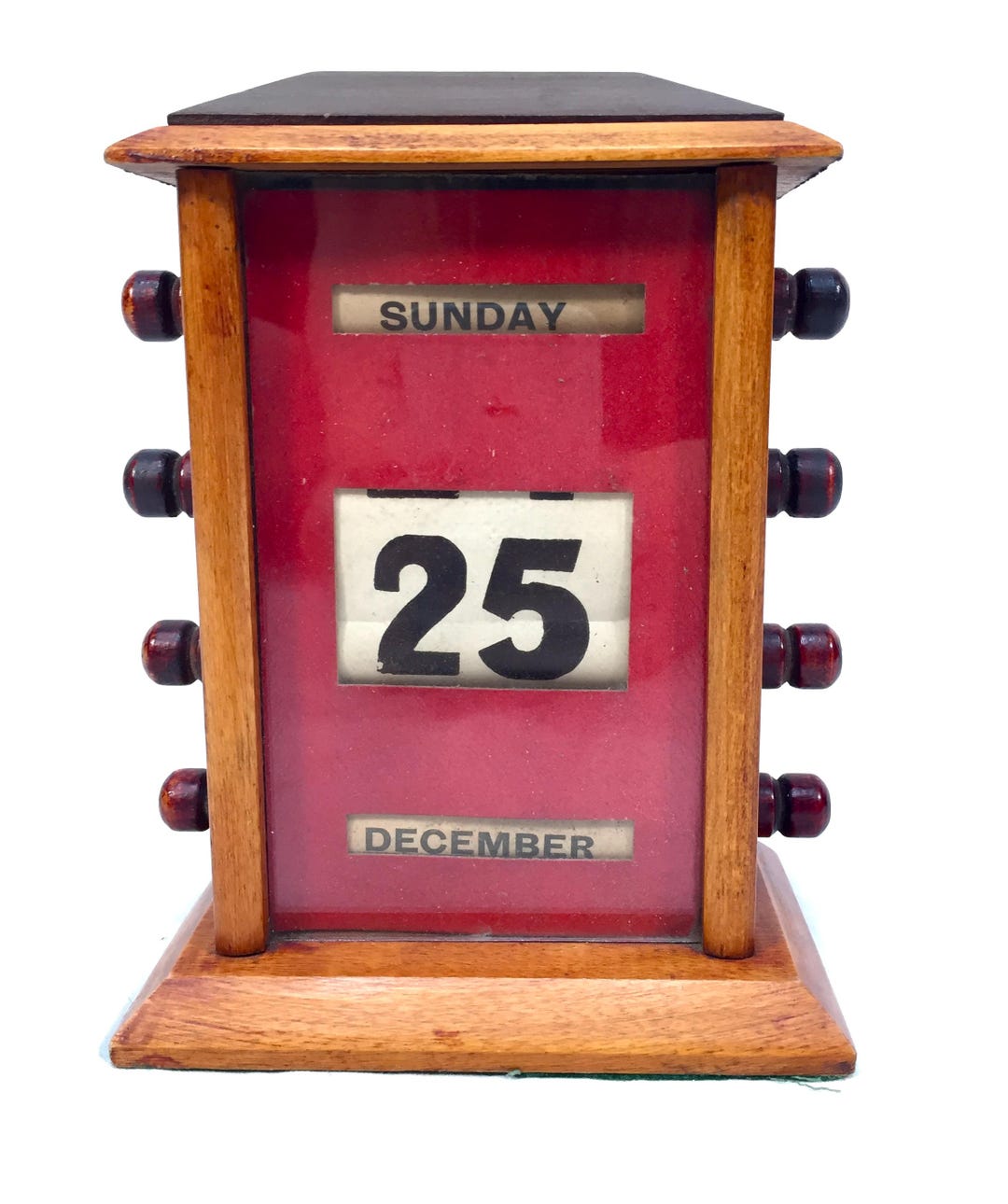 Antique Wooden Office Desktop Art Deco Perpetual Calendar / C.1930 ...