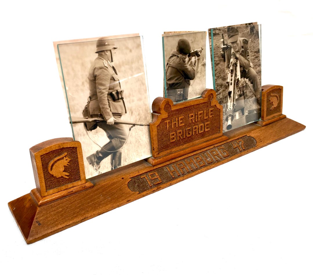 Antique Military Wooden Tabletop Photo Frame - the Rifle Brigade ...