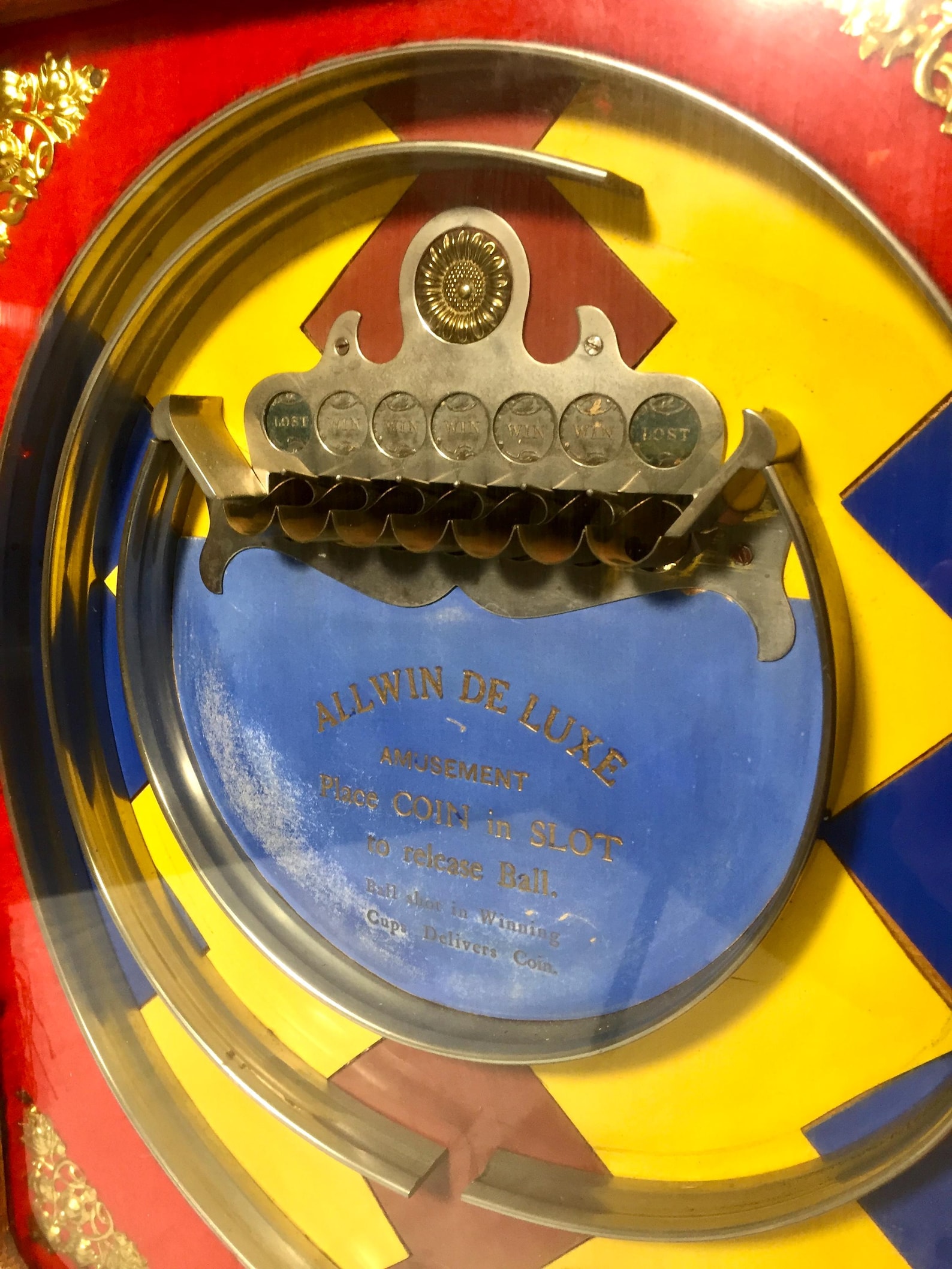 Antique Allwin De Luxe Arcade Coin Operated Penny Machine - Working ...