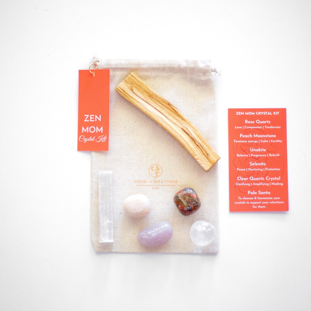 Zen Mom Crystal Kit, New Mom Crystal Gift Set, Healing Crystals for ...