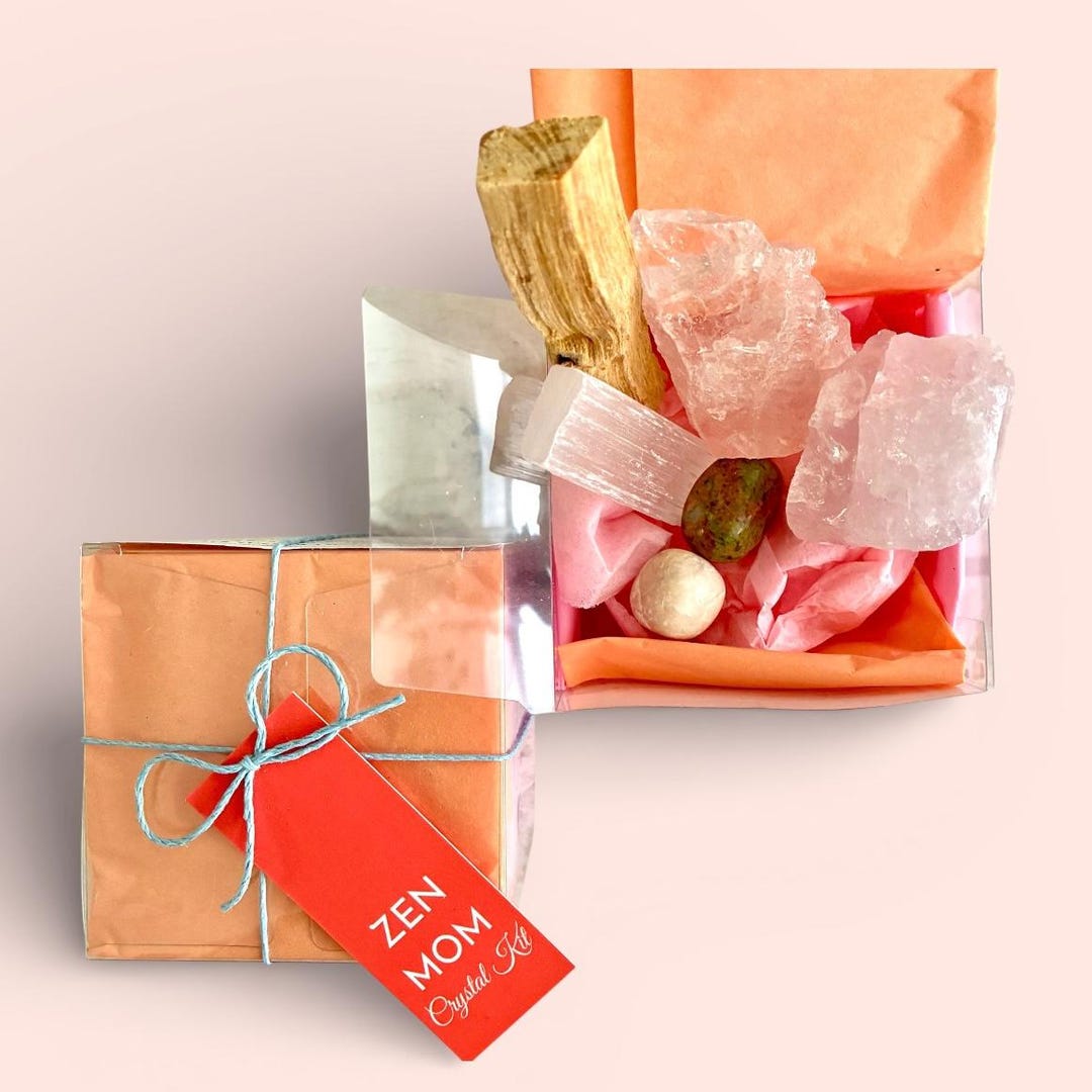 Zen Mom Crystal Kit, Healing Crystals Gift Set, Rose Quartz, Moonstone ...