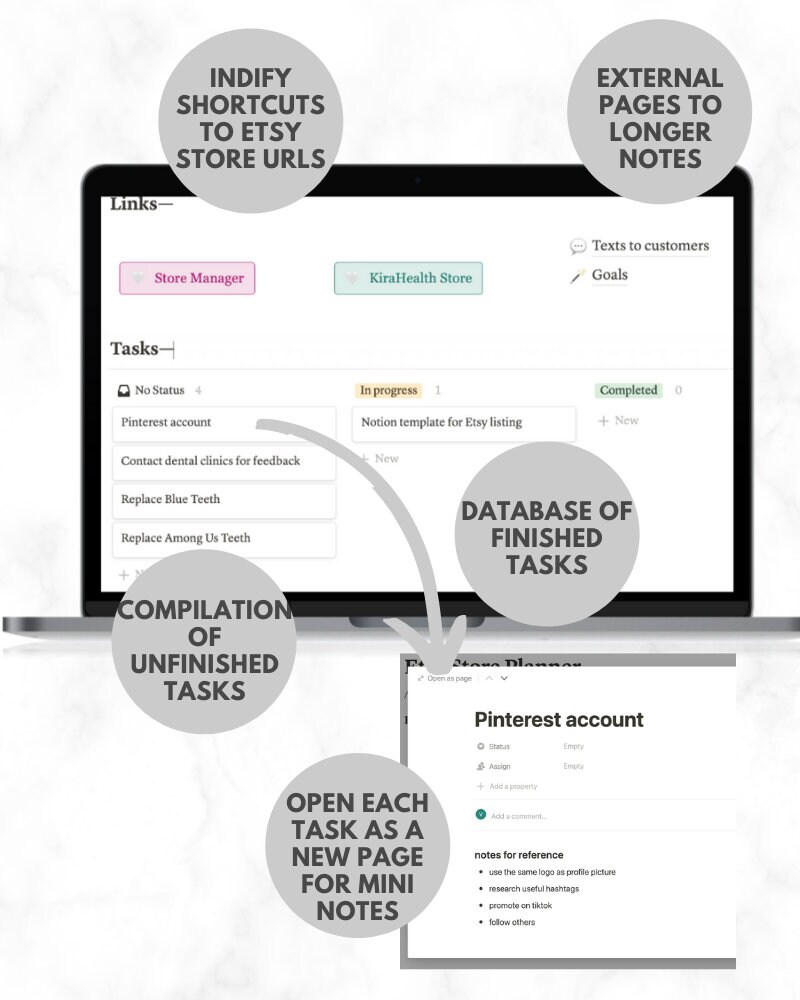 Product Tracker Listing Tracker Small Business Planner Notion Template ...