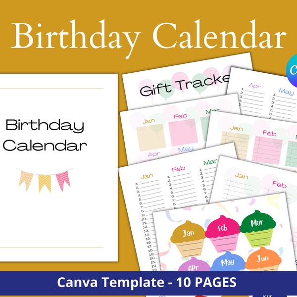 Cupcake Birthday Calendar Printable - Etsy