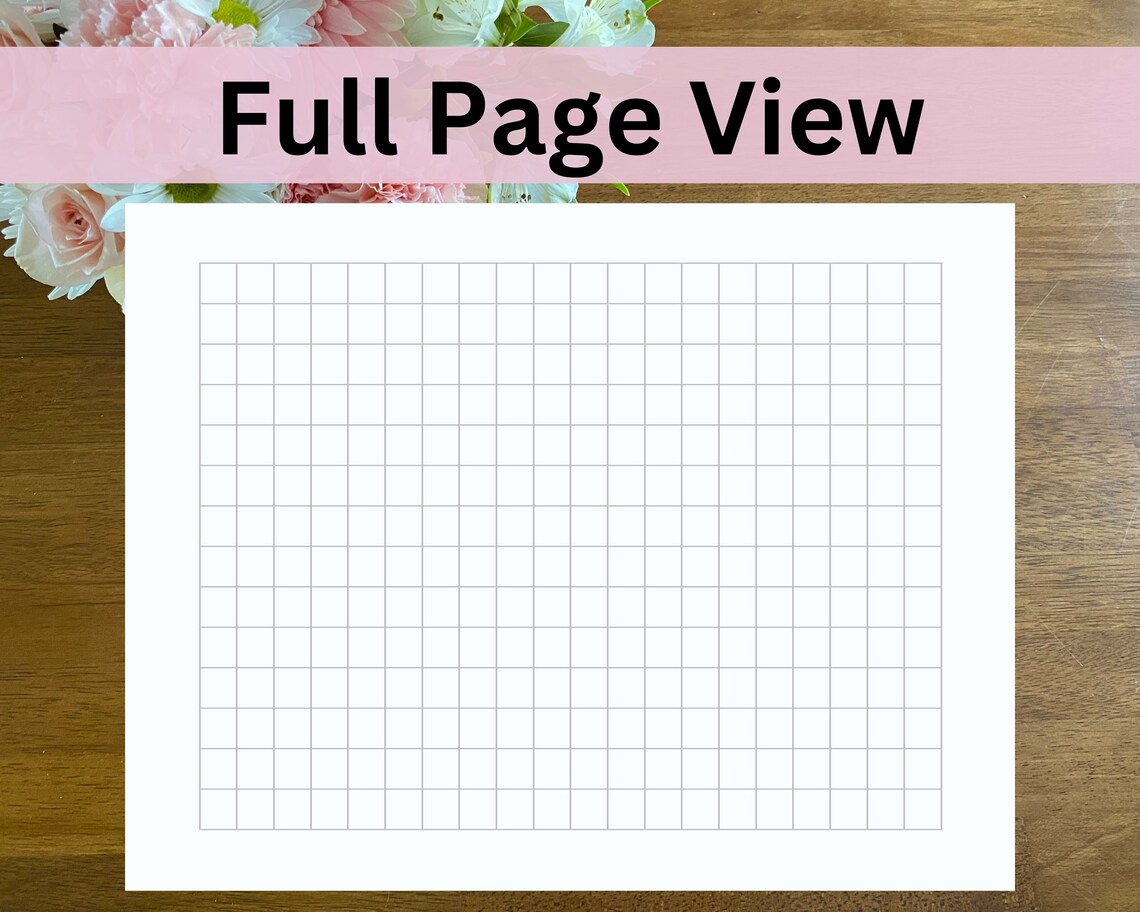 Printable Half Inch (.50 Inch) Graph Paper, Two Squares per Inch, 2x2 ...