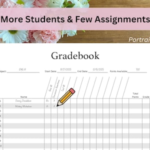 Printable Grade Book, Gradebook, Teacher Grade Tracker, Digital ...