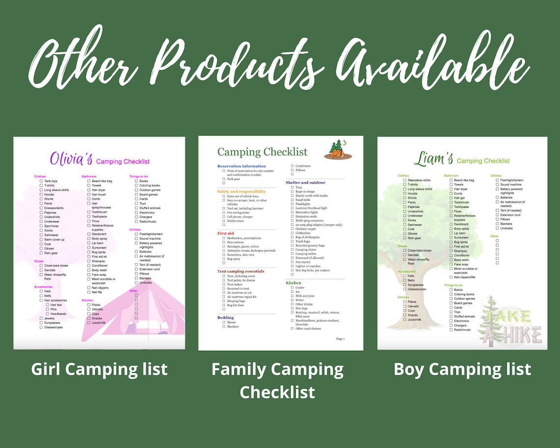 Printable Camping Planner, RV Travel Planner, Camping Trip Planner ...