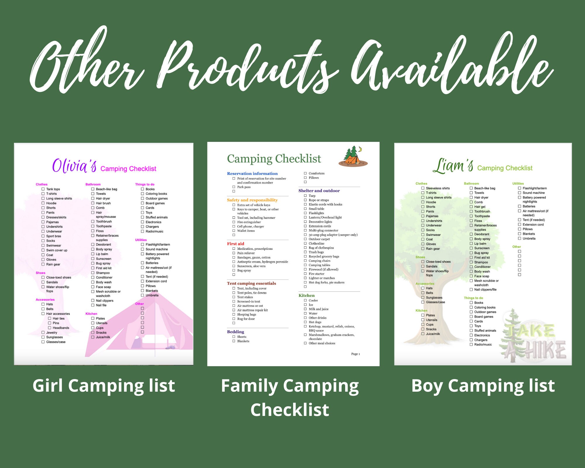 Printable Camping Planner, RV Travel Planner, Camping Trip Planner ...