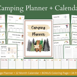 Printable Camping Planner, RV Travel Planner, Camping Trip Planner ...