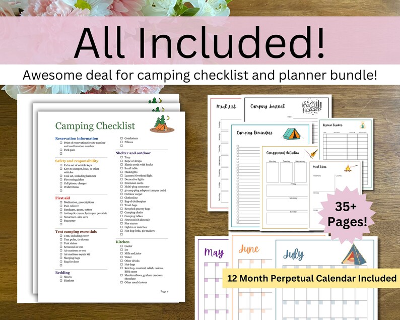 Camping Checklist Bundle, RV Travel Prep, Packing List, and Family Camp ...
