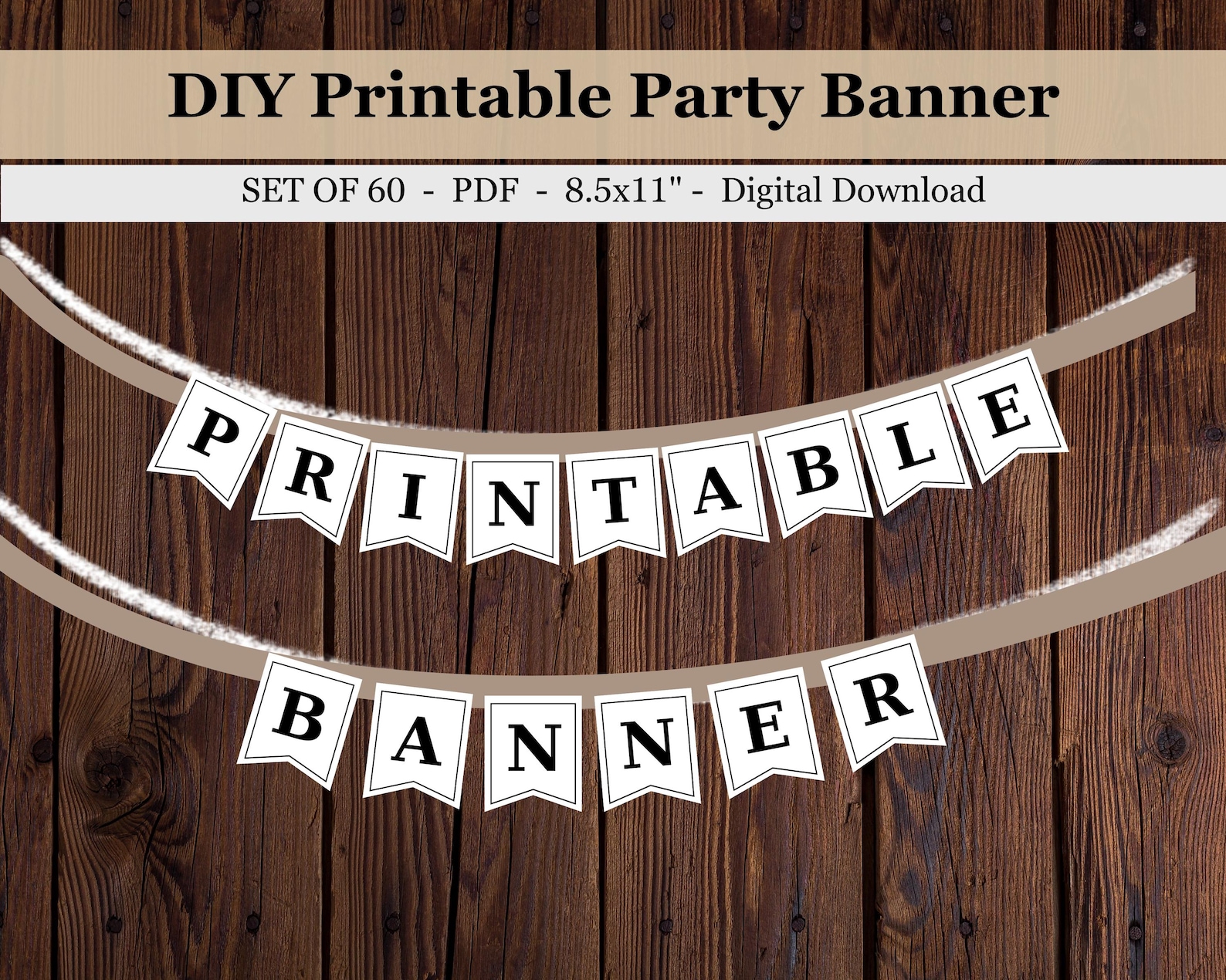 DIY Printable Banner Digital Download, Birthday Party, Shower ...