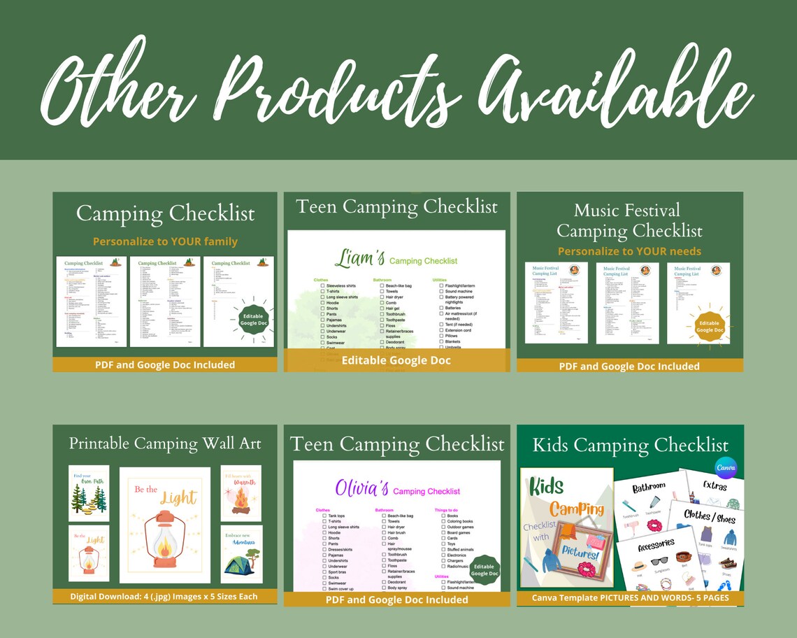 Printable Camping Planner, RV Travel Planner, Camping Trip Planner ...