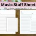 Printable Music Staff Sheet Blank Music Paper Manuscript - Etsy