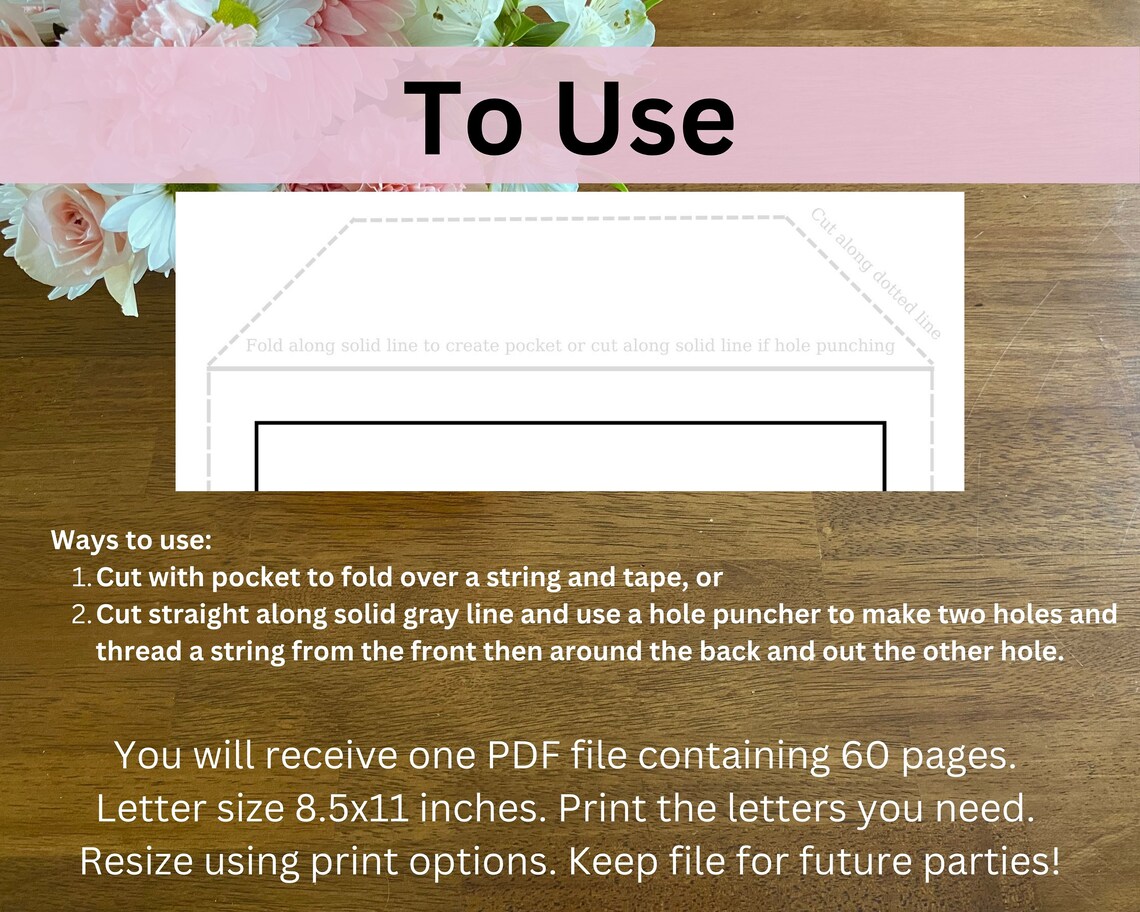 DIY Printable Banner Digital Download, Birthday Party, Shower ...