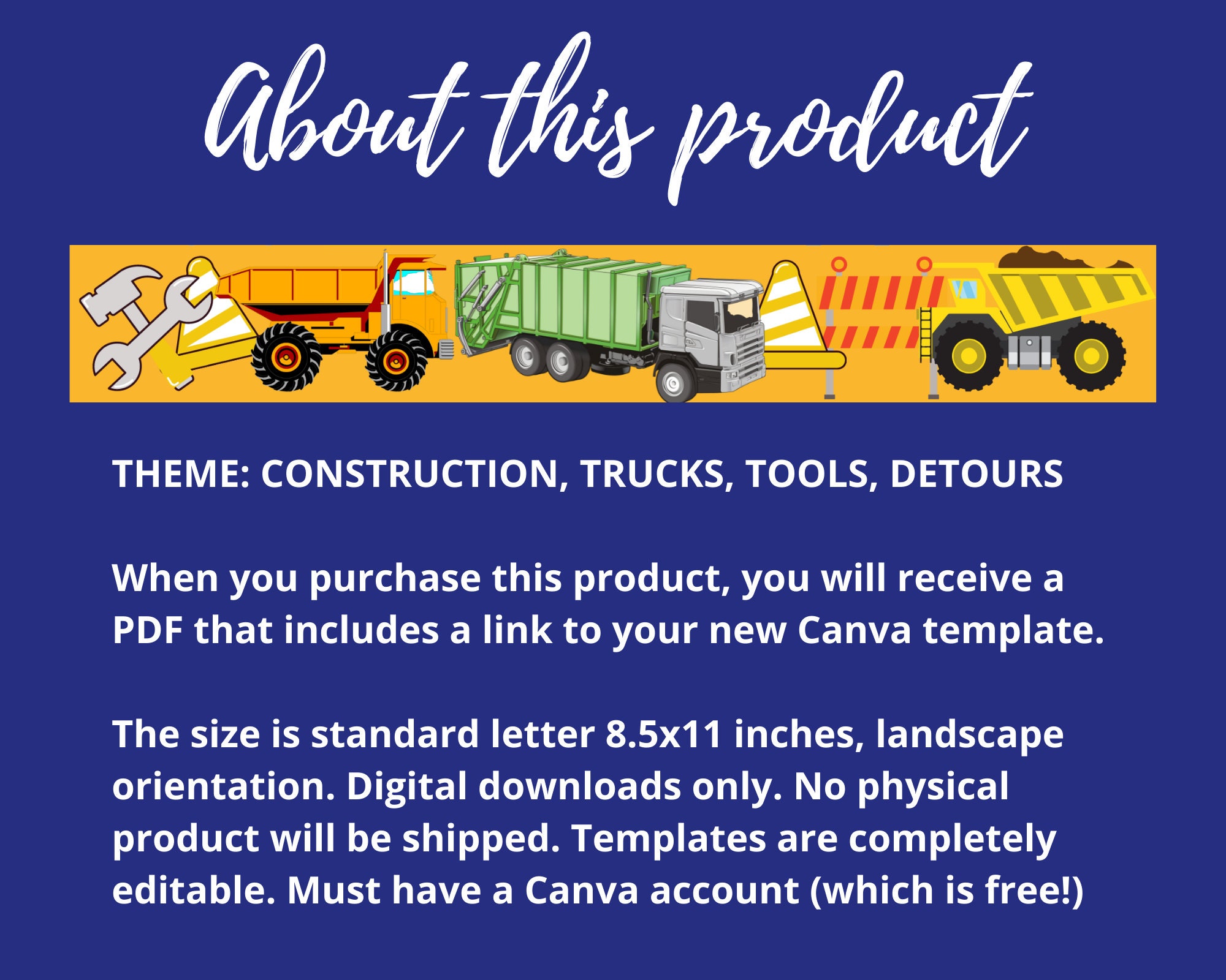 First Day of School Sign Printable 2022, Construction Trucks Theme ...