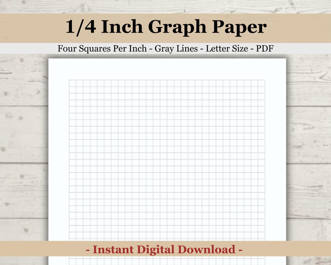 Printable Graph Template Paper, Printable Graph Paper Quarter Inch (.25 ...