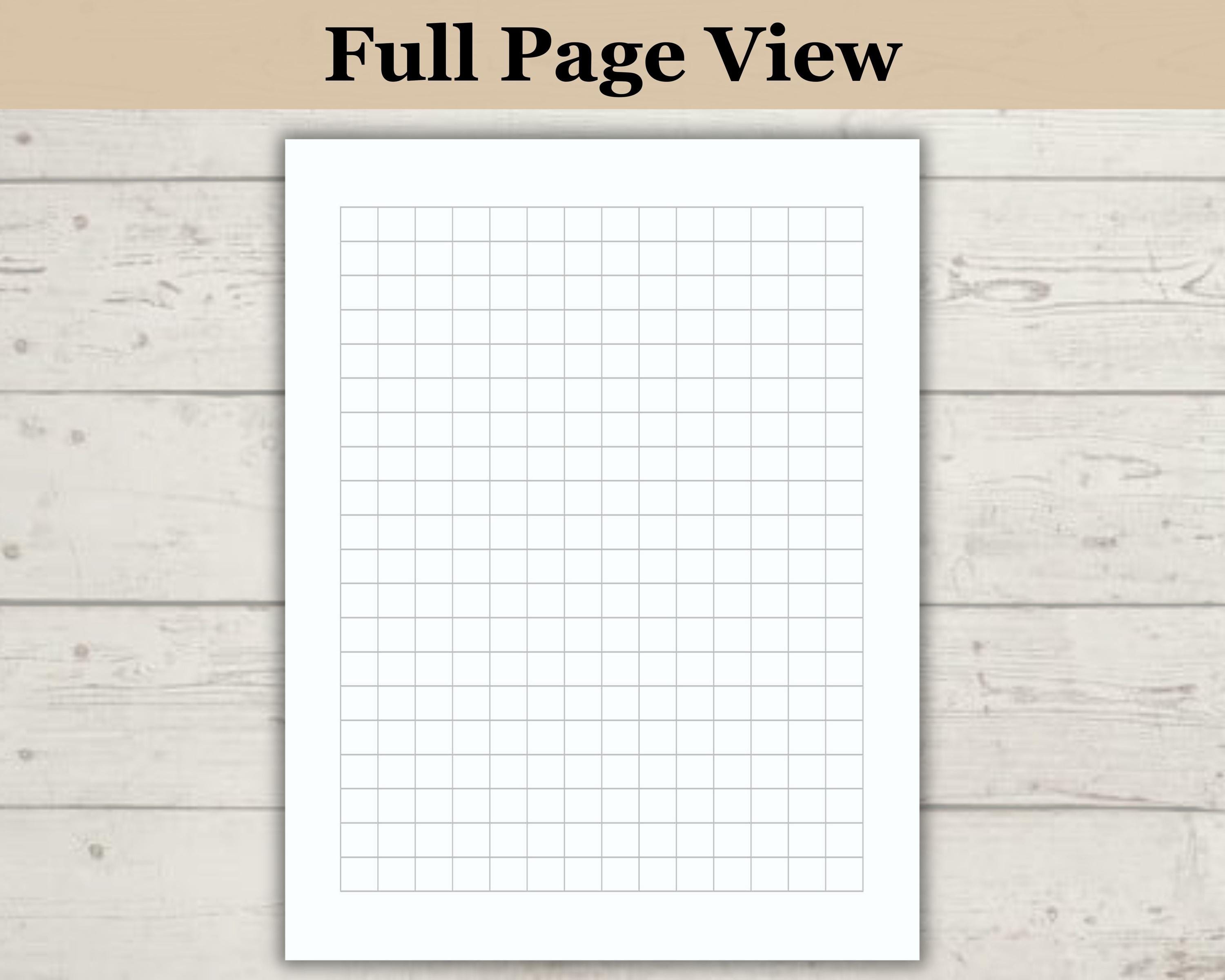 Printable Half Inch (.50 Inch) Graph Paper, Two Squares per Inch, 2x2 ...