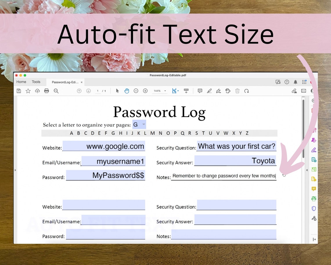 Printable Password Tracker, Digital Password Keeper, Online Account ...