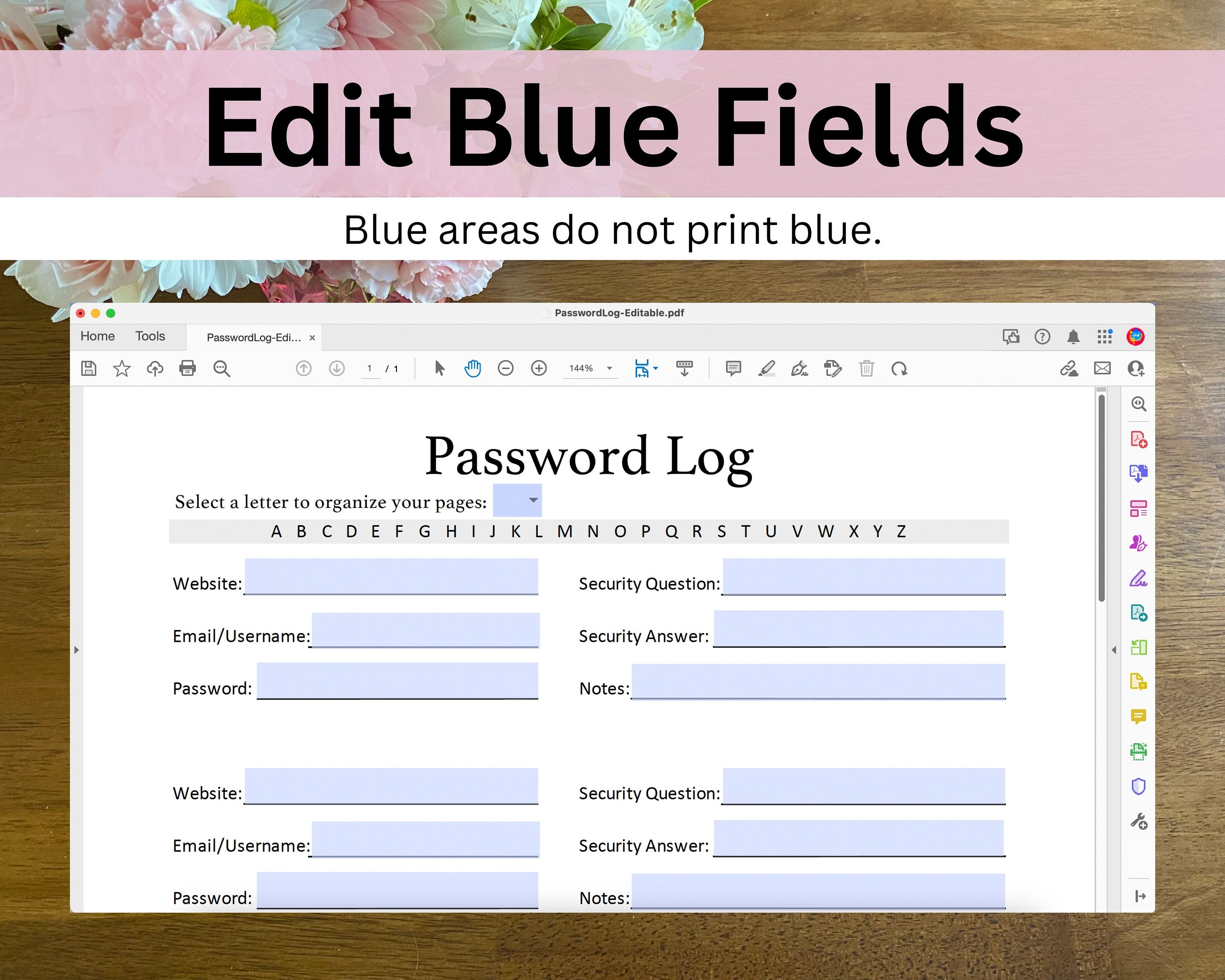 Printable Password Tracker, Digital Password Keeper, Online Account ...