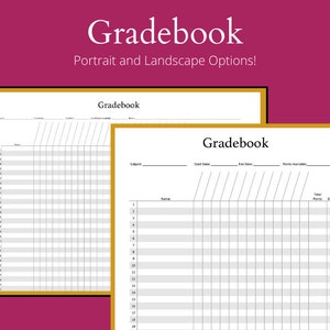 Printable Grade Book Gradebook Teacher Grade Tracker | Etsy