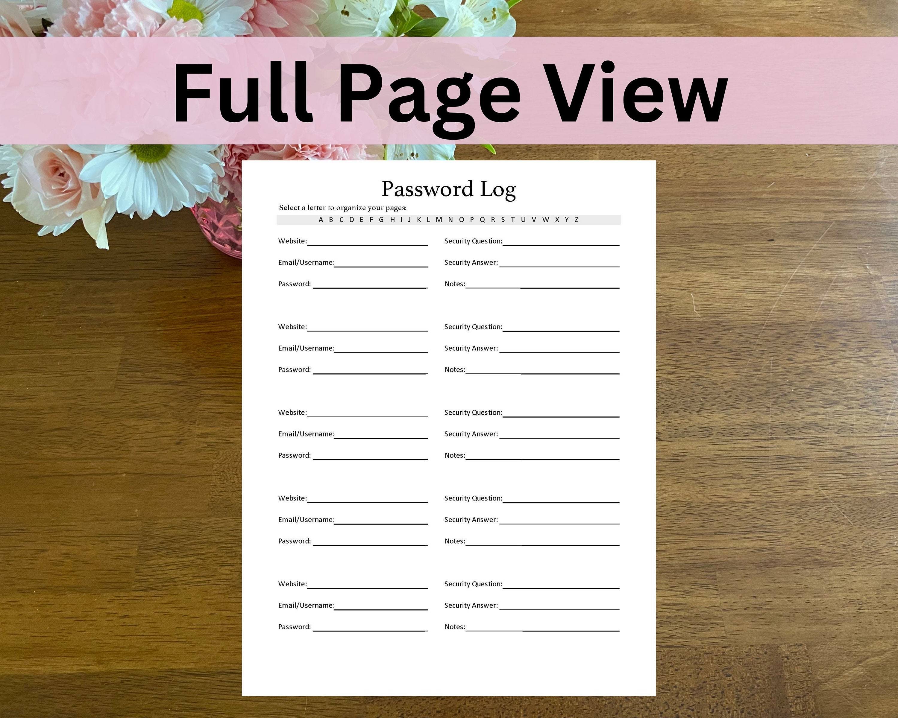 Printable Password Tracker, Digital Password Keeper, Online Account ...
