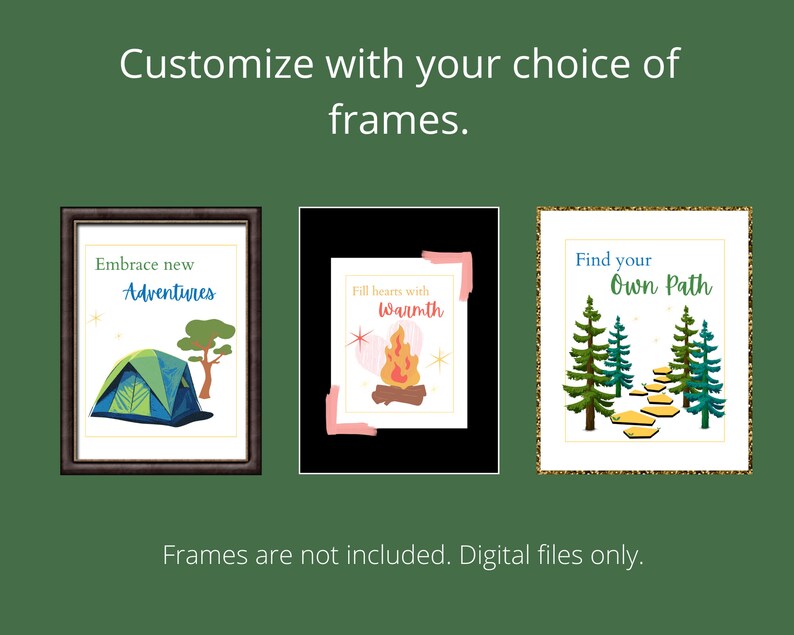Printable Camping Wall Art, Gallery Wall Set, Colorful Fun Outdoor Camp ...
