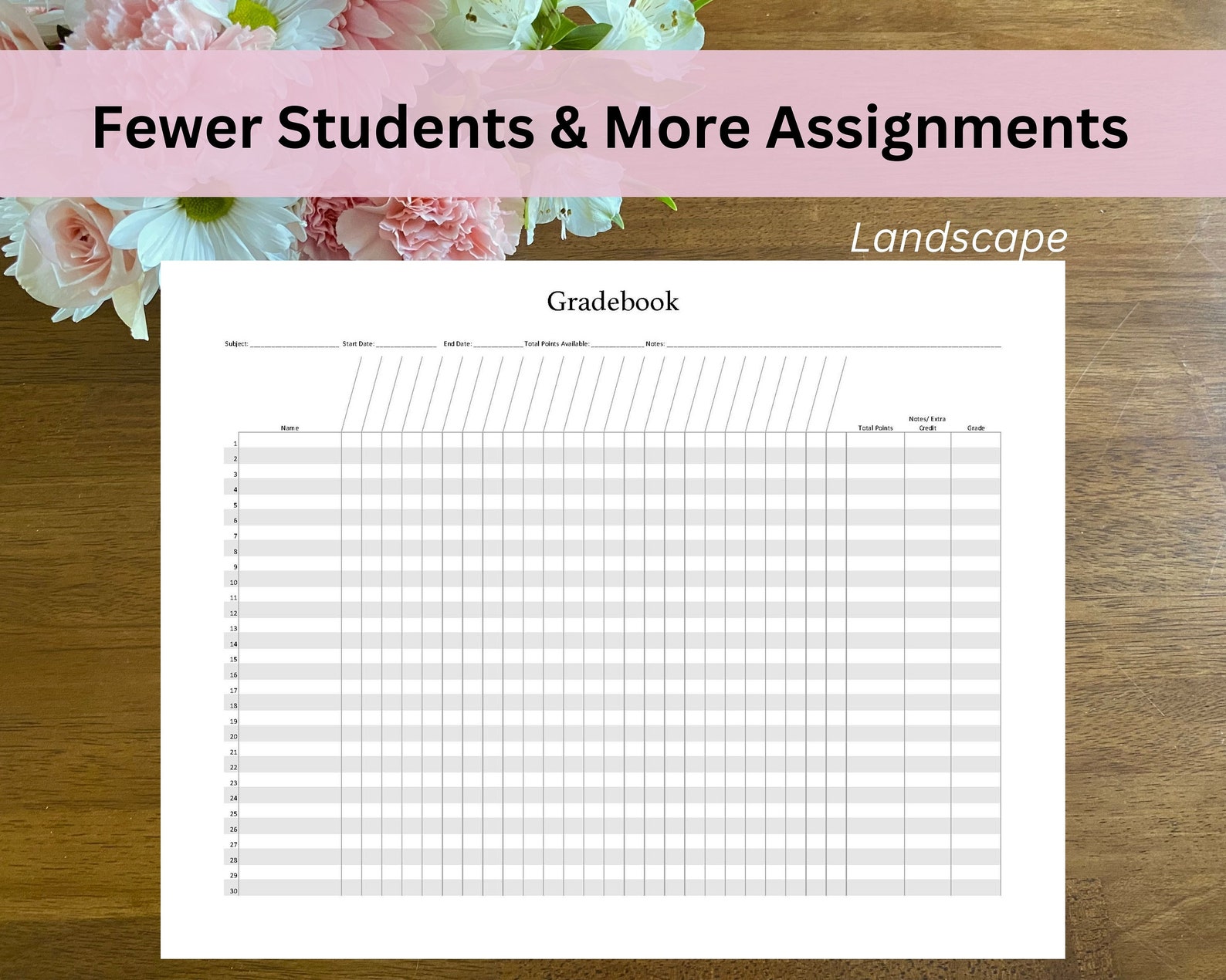 Printable Grade Book, Gradebook, Teacher Grade Tracker, Digital ...