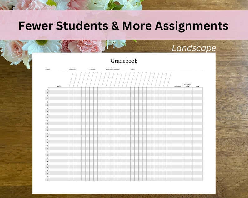 Printable Grade Book, Gradebook, Teacher Grade Tracker, Digital ...