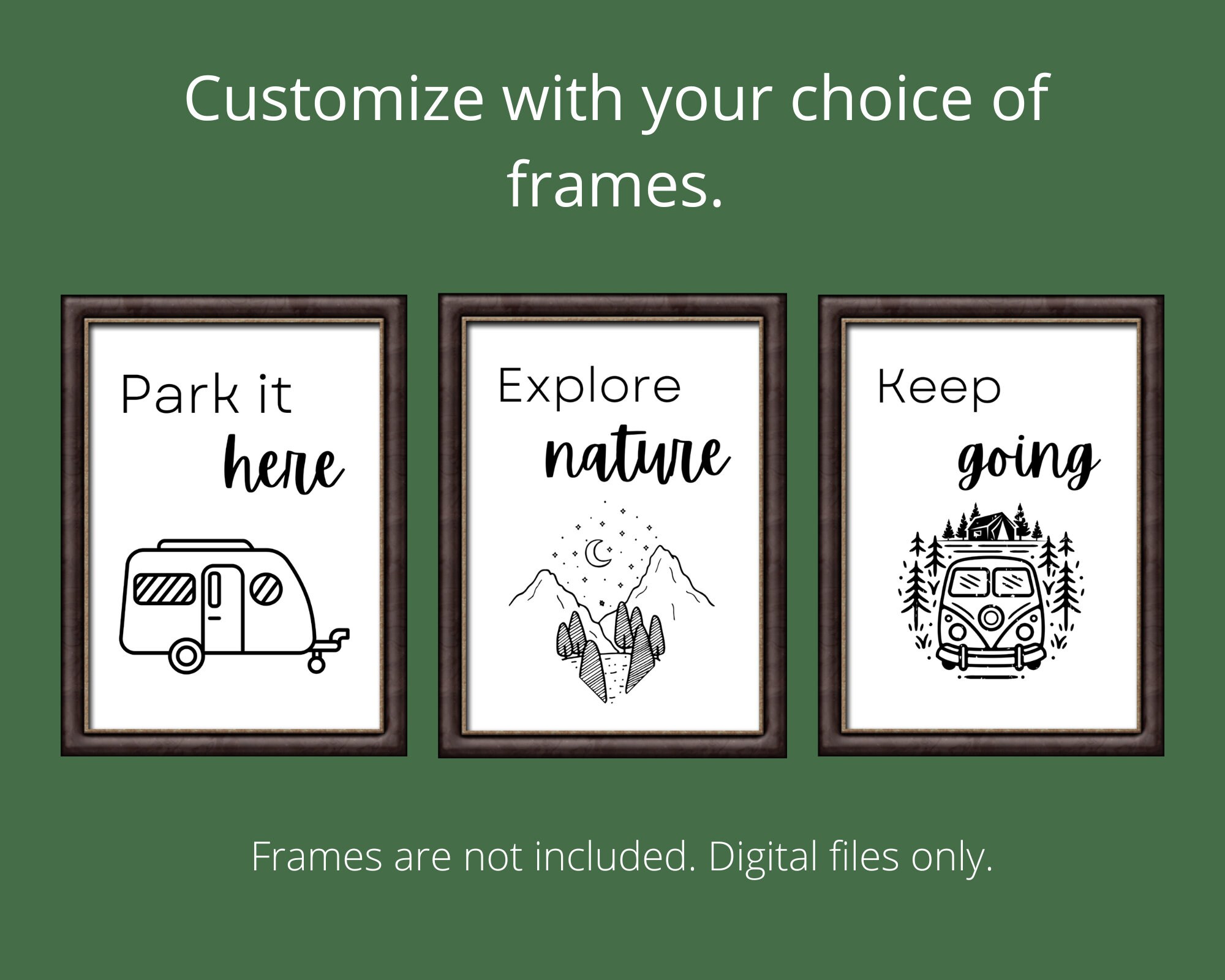 Printable Camping Wall Art, Gallery Wall Set, Camper Decor, Outdoor ...