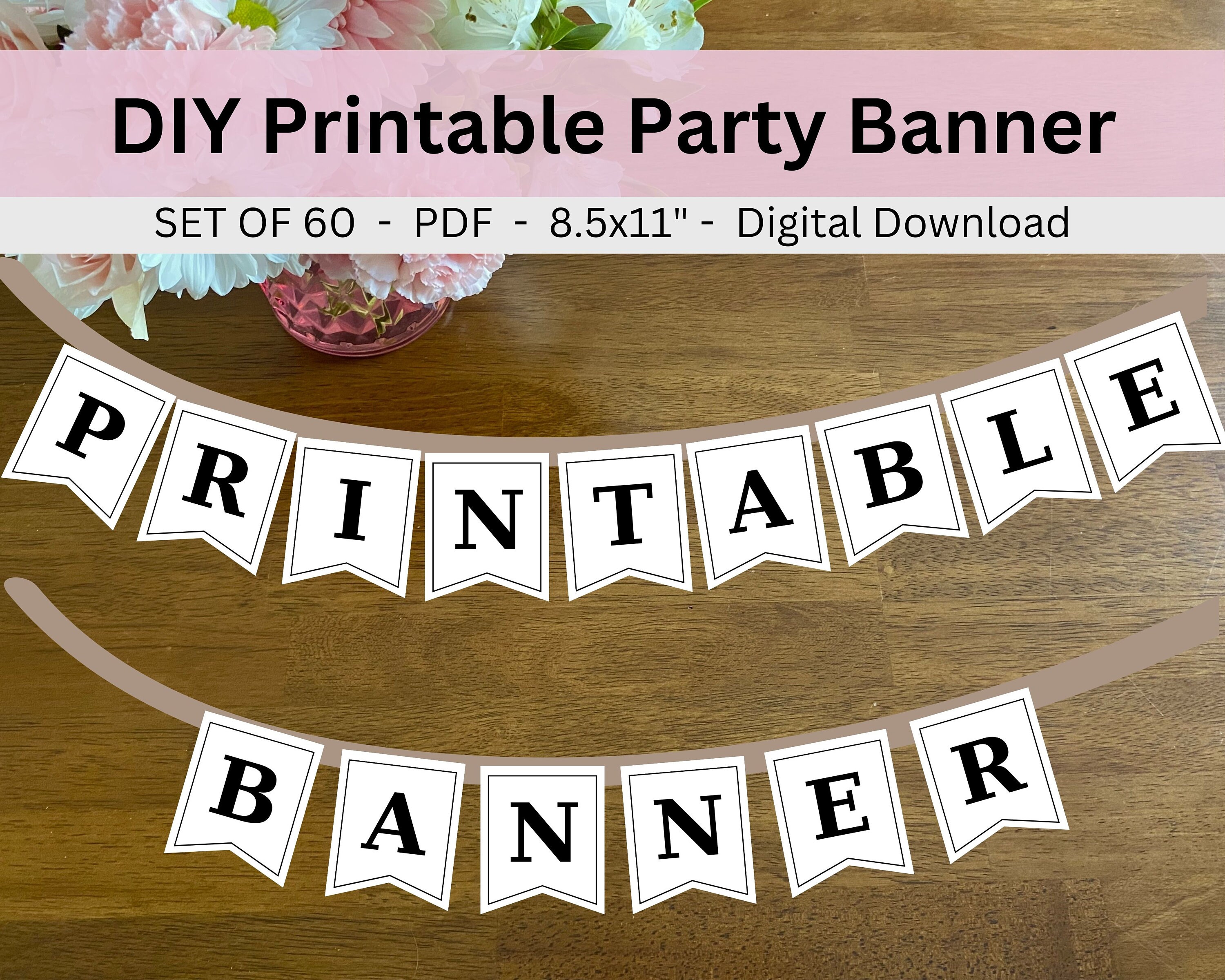 DIY Printable Banner Digital Download, Birthday Party, Shower ...