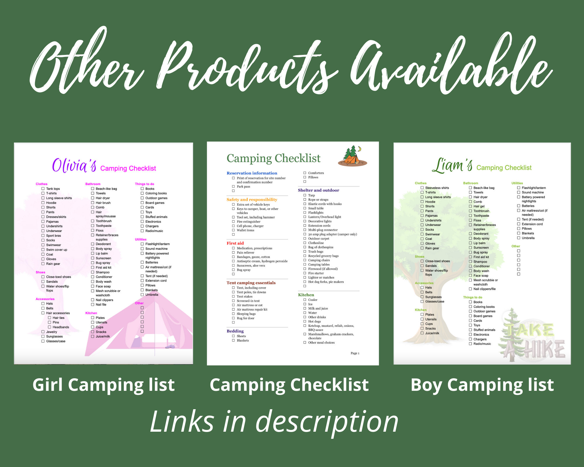 Camp Checklist With Pictures for Kids, Printable With Pictures and ...