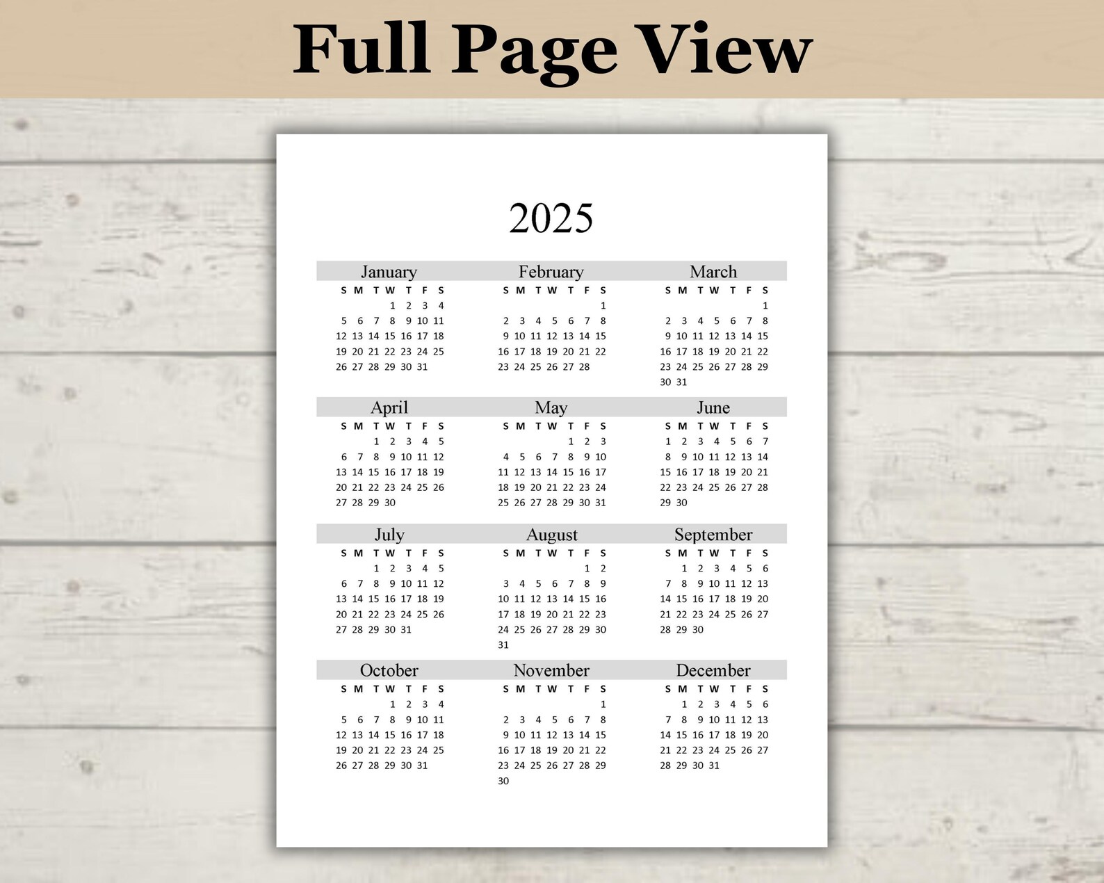 2026-2030 Printable Calendar, Five Year Planner (digital Download) - Etsy