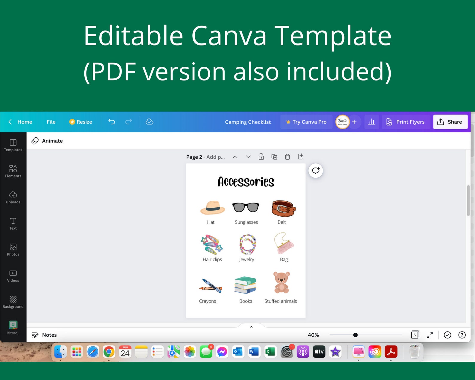 Camp Checklist With Pictures for Kids, Printable With Pictures and ...