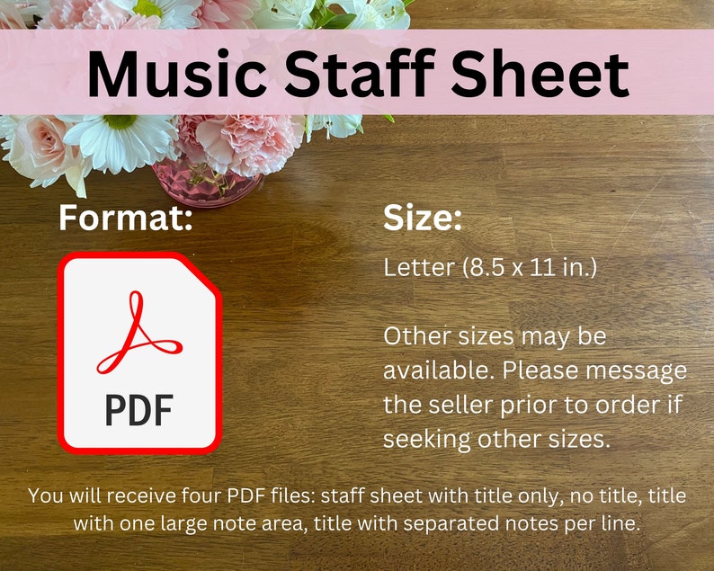 Printable Music Staff Sheet, Blank Music Paper, Manuscript Sheet ...