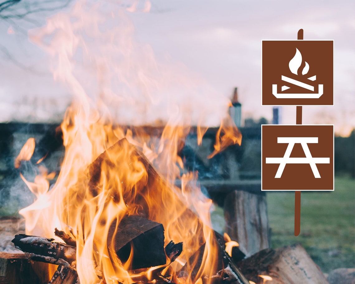 Camping Signs National Park, Vintage Pixel Style, Campground Signs ...