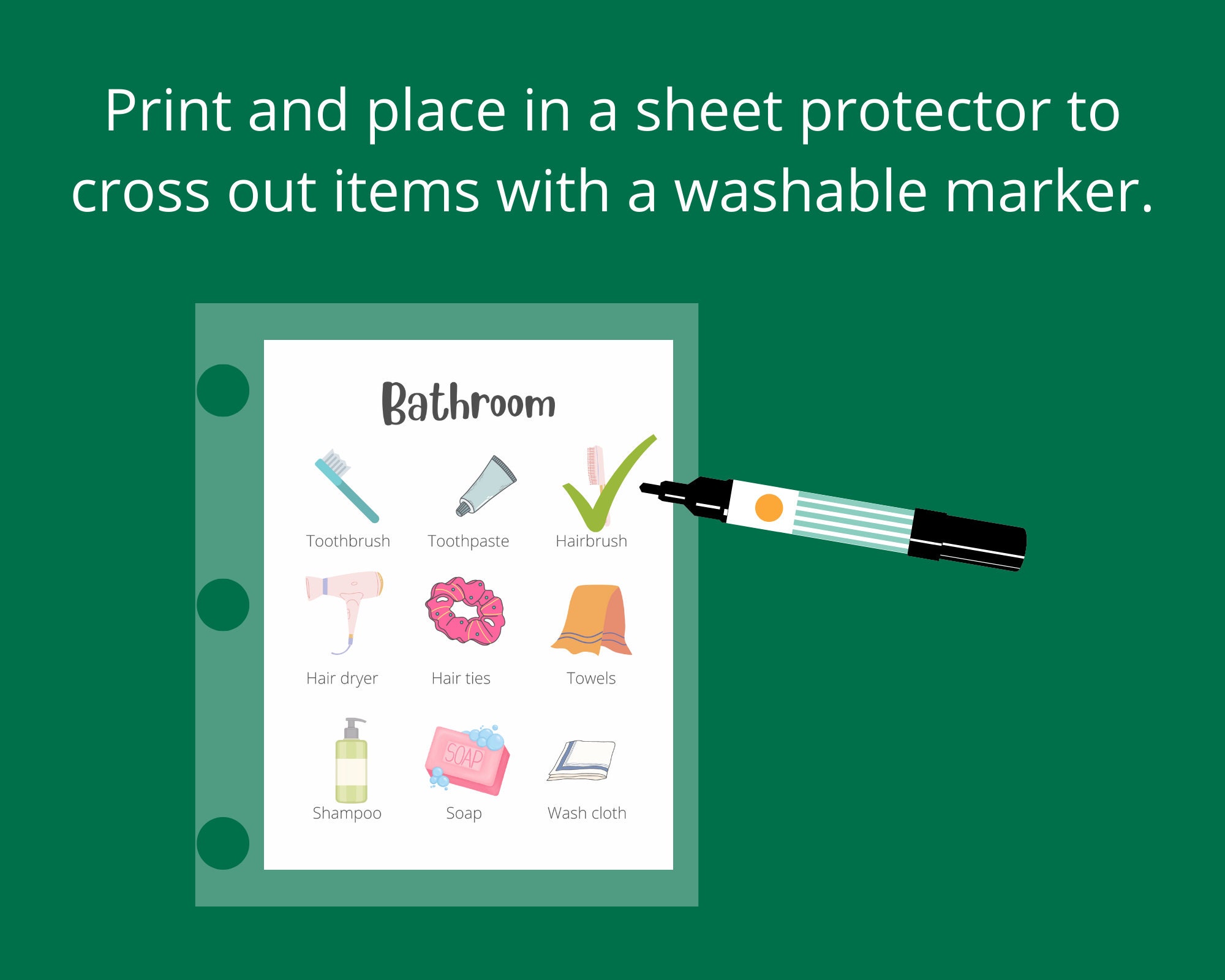 Camp Checklist With Pictures for Kids, Printable With Pictures and ...