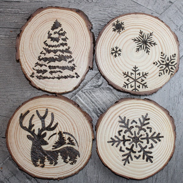 Wood Burned Coasters - Etsy