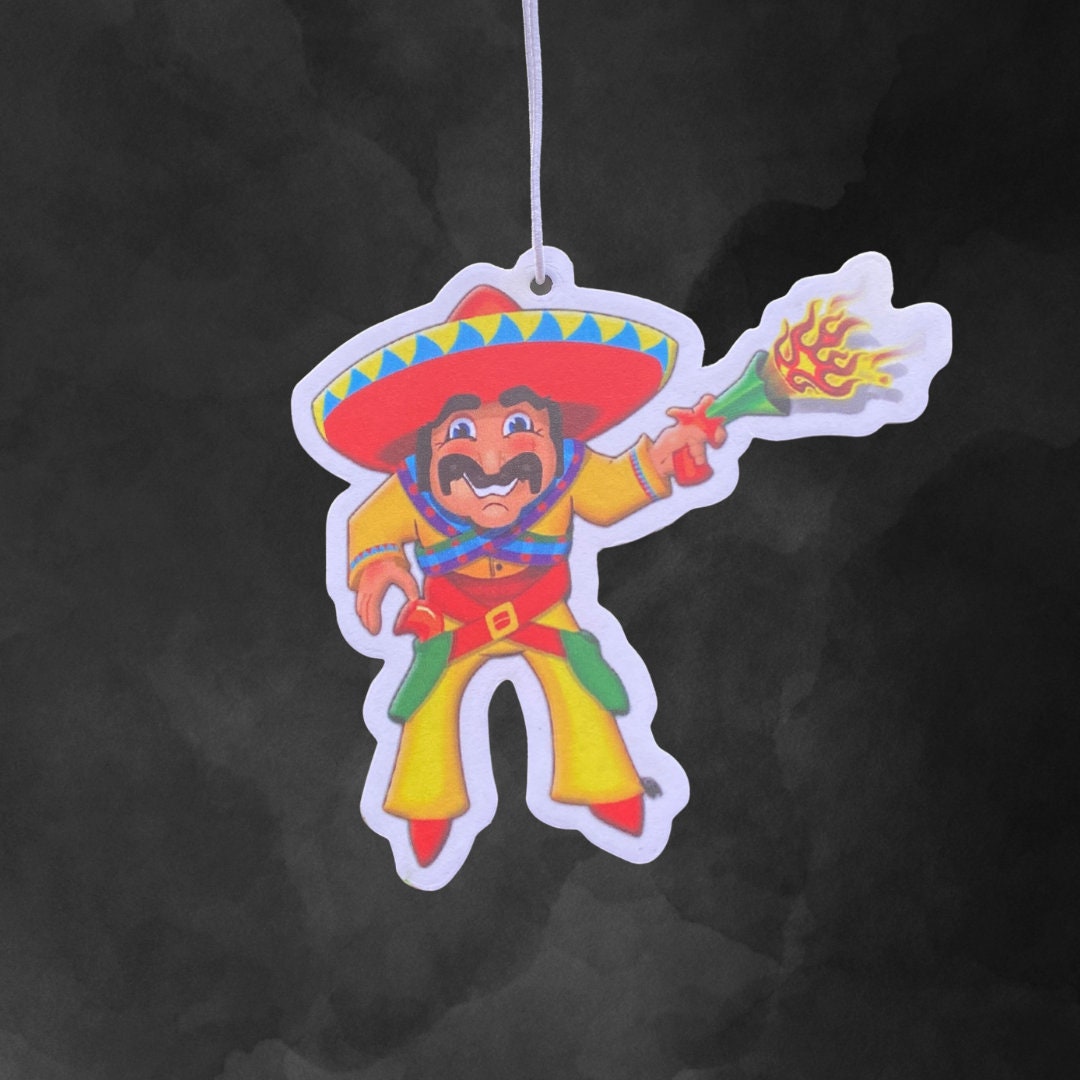 Mexican Man Pokie Machine Inspired Air Freshener Black Ice Scent Free ...