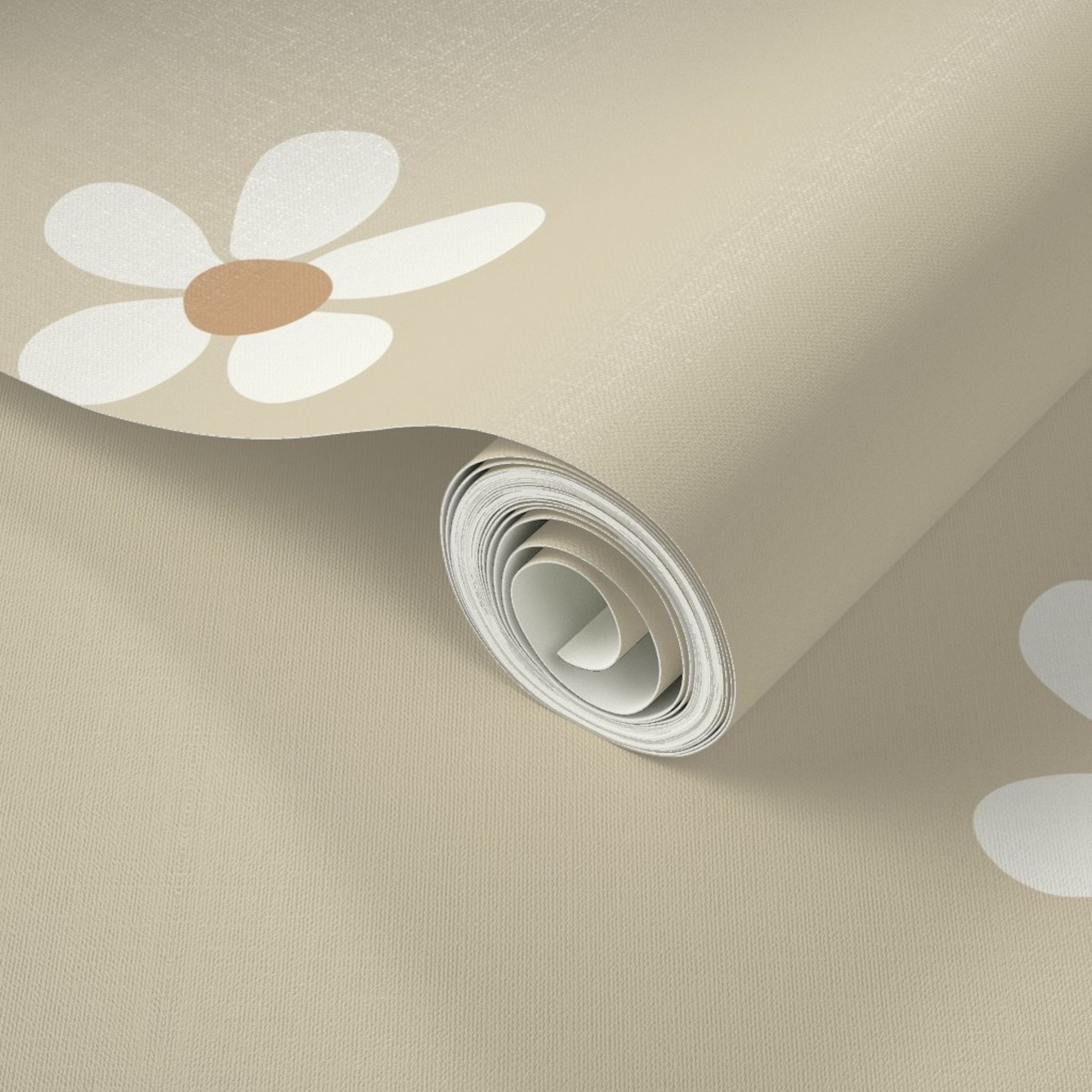 Neutral Boho Daisy Wallpaper, Neutral Boho, Daisy Wallpaper, Nursery ...