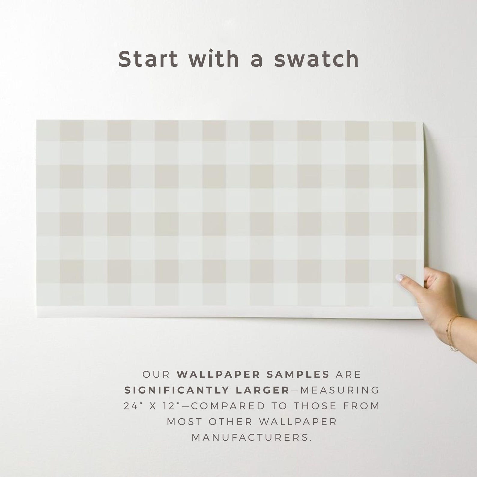 Neutral Gingham Nursery Wallpaper, English Country Cottage Peel and ...